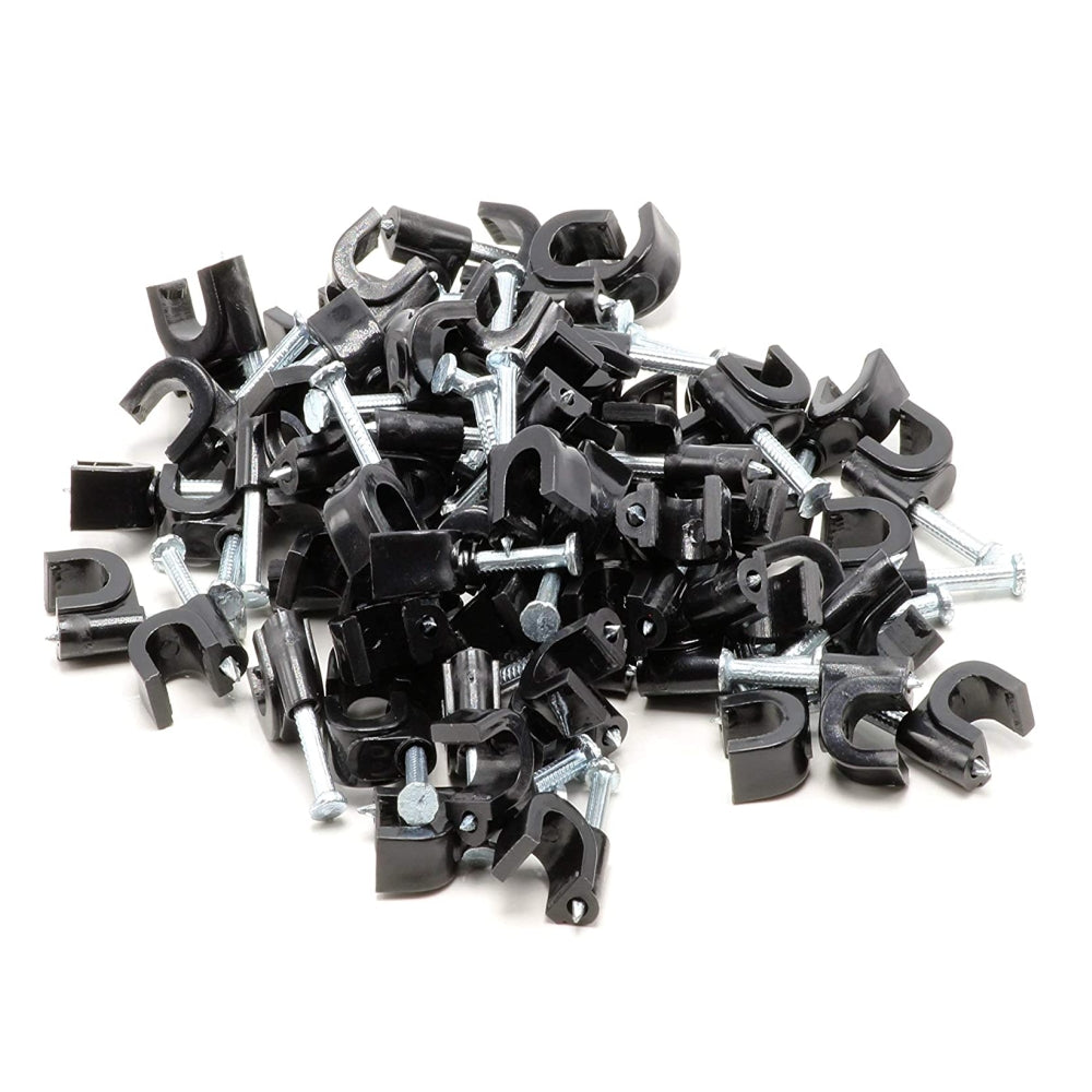 CDD Single Coaxial RG6 Cable Clips with Nail, 100 Per Bag. Black – 21st ...