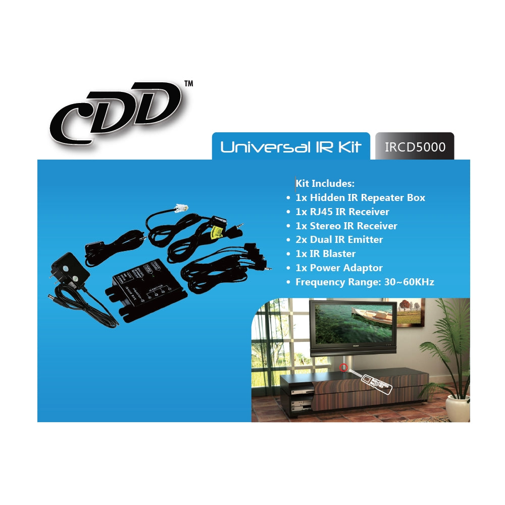 CDD IR5000 Infra Red Repeater Kit, c/w Two Infra Red Receivers and 4 E ...